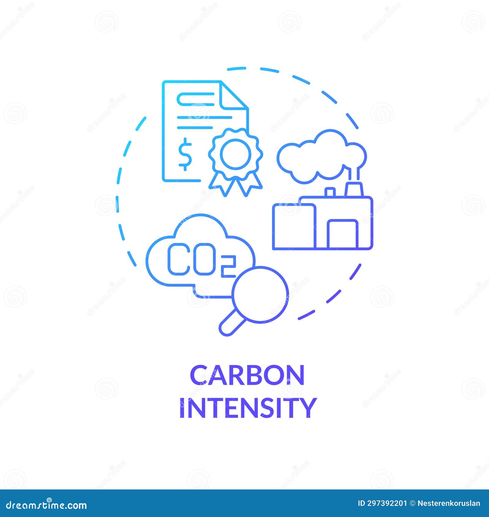 Gradient Thin Line Icon Carbon Intensity Concept Stock Illustration - Illustration of atmosphere ...