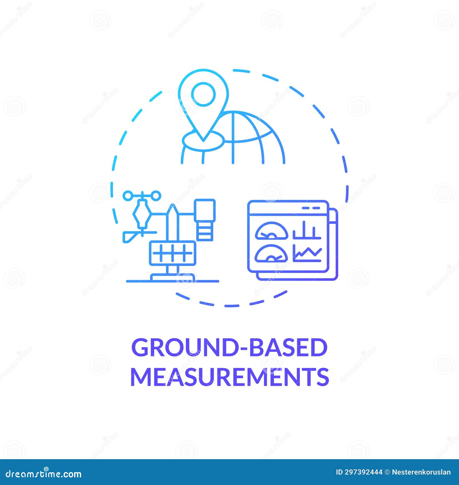 Gradient Thin Line Icon Ground Based Measurements Concept Stock ...