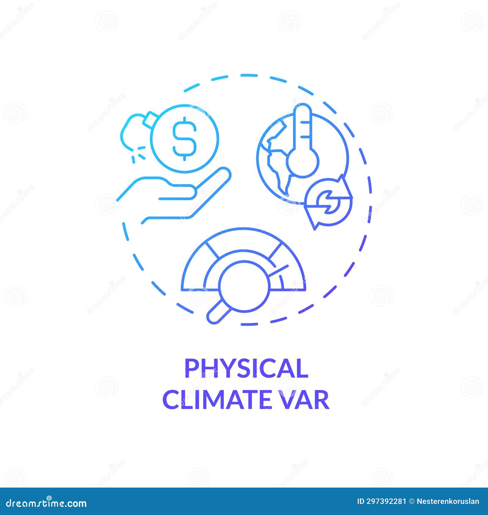 Gradient Thin Line Icon Physical Climate VaR Concept Stock Illustration - Illustration of ...