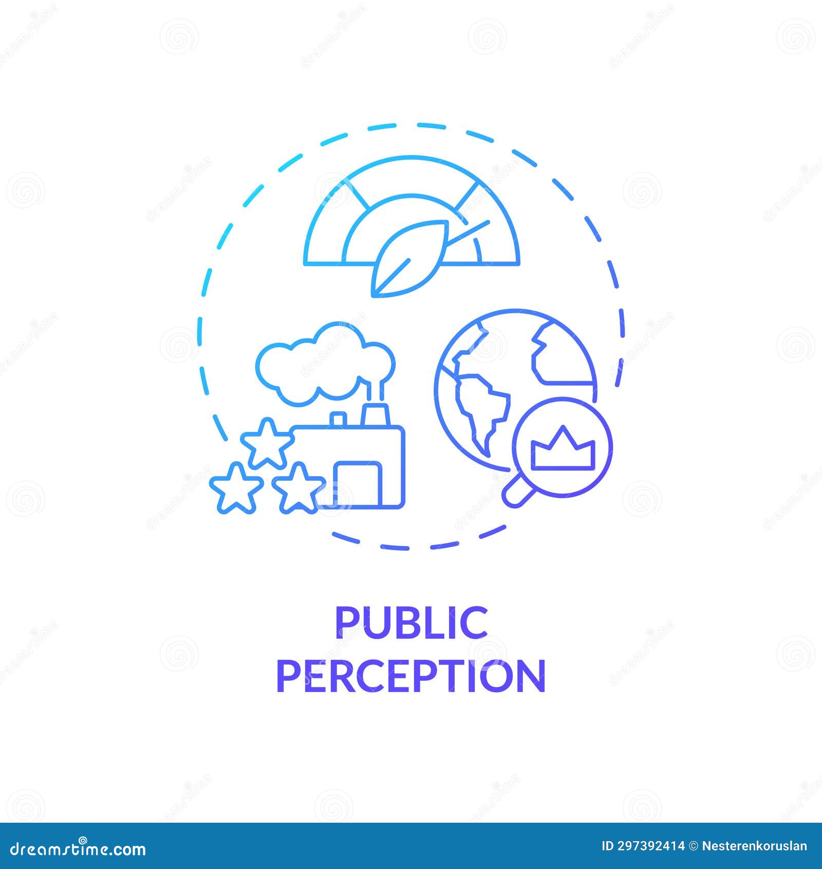 Gradient Thin Line Icon Public Perception Concept Stock Illustration ...