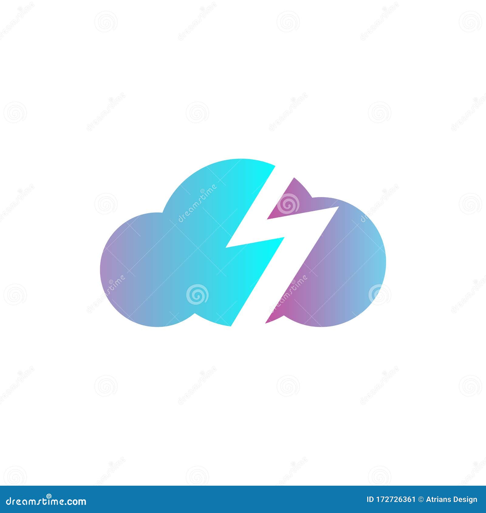 Gradient Thunder Cloud Logo, Flat Logo Design, Flat Cloud Logo Stock Vector - Illustration of ...