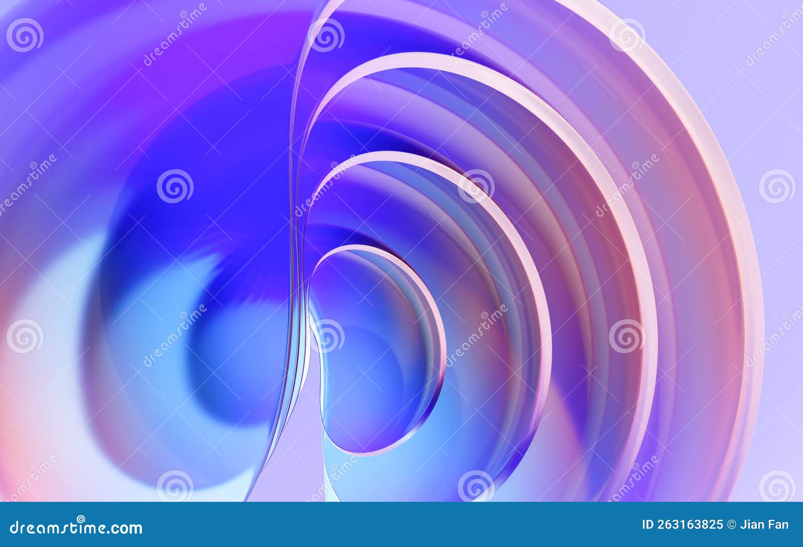 Gradient Transparent Curve Glass, 3d Rendering Stock Illustration ...