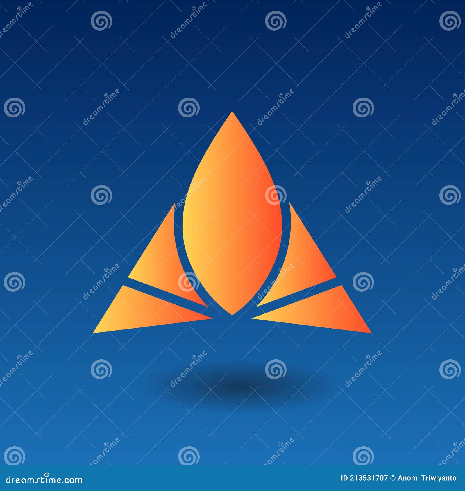 Gradient triangle logo stock vector. Illustration of geometric - 213531707