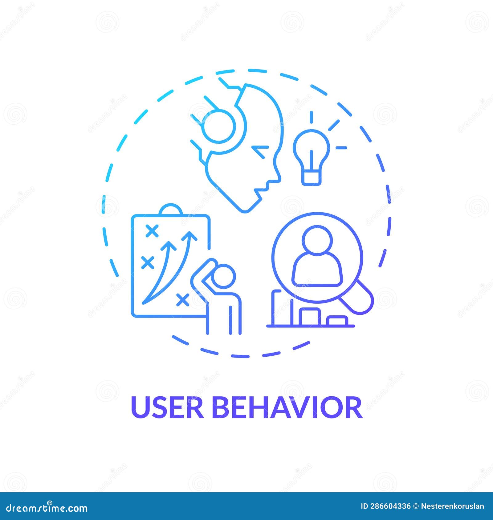 2D Gradient User Behavior Line Icon Concept Stock Illustration - Illustration of productivity ...