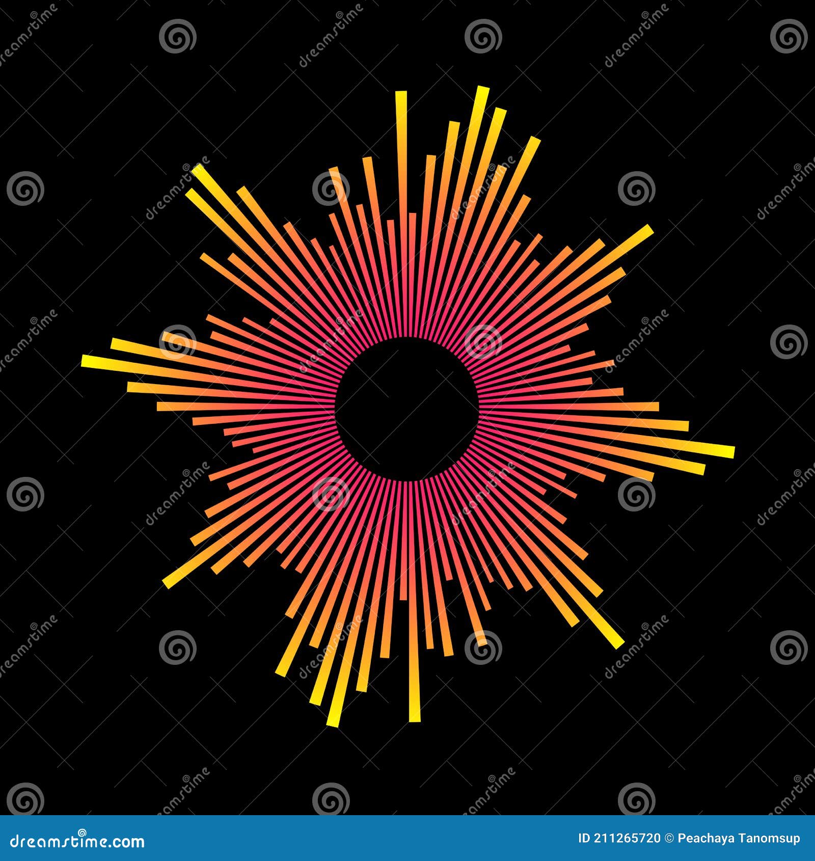 Gradient Vector Illustration Design of Radial Sound Wave Symbol Stock ...