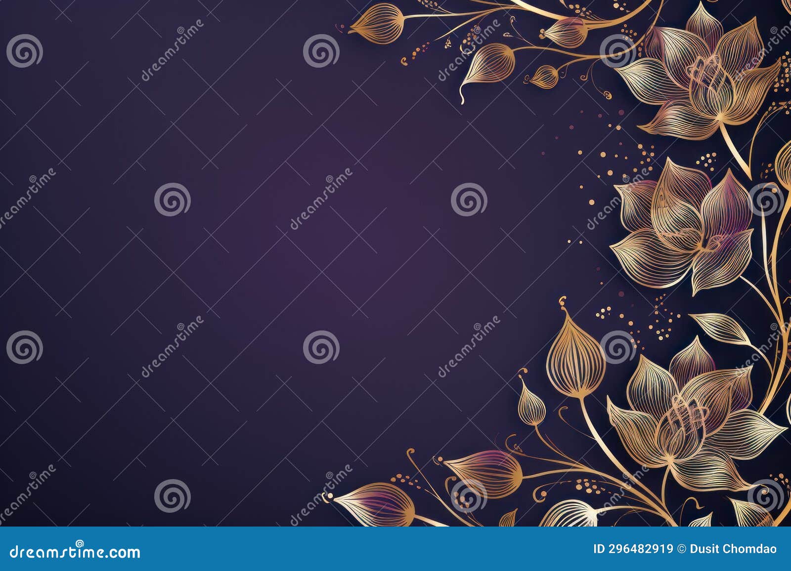 Gradient Violet Background Random Symmetric Gold Lined Subtle Indian ...