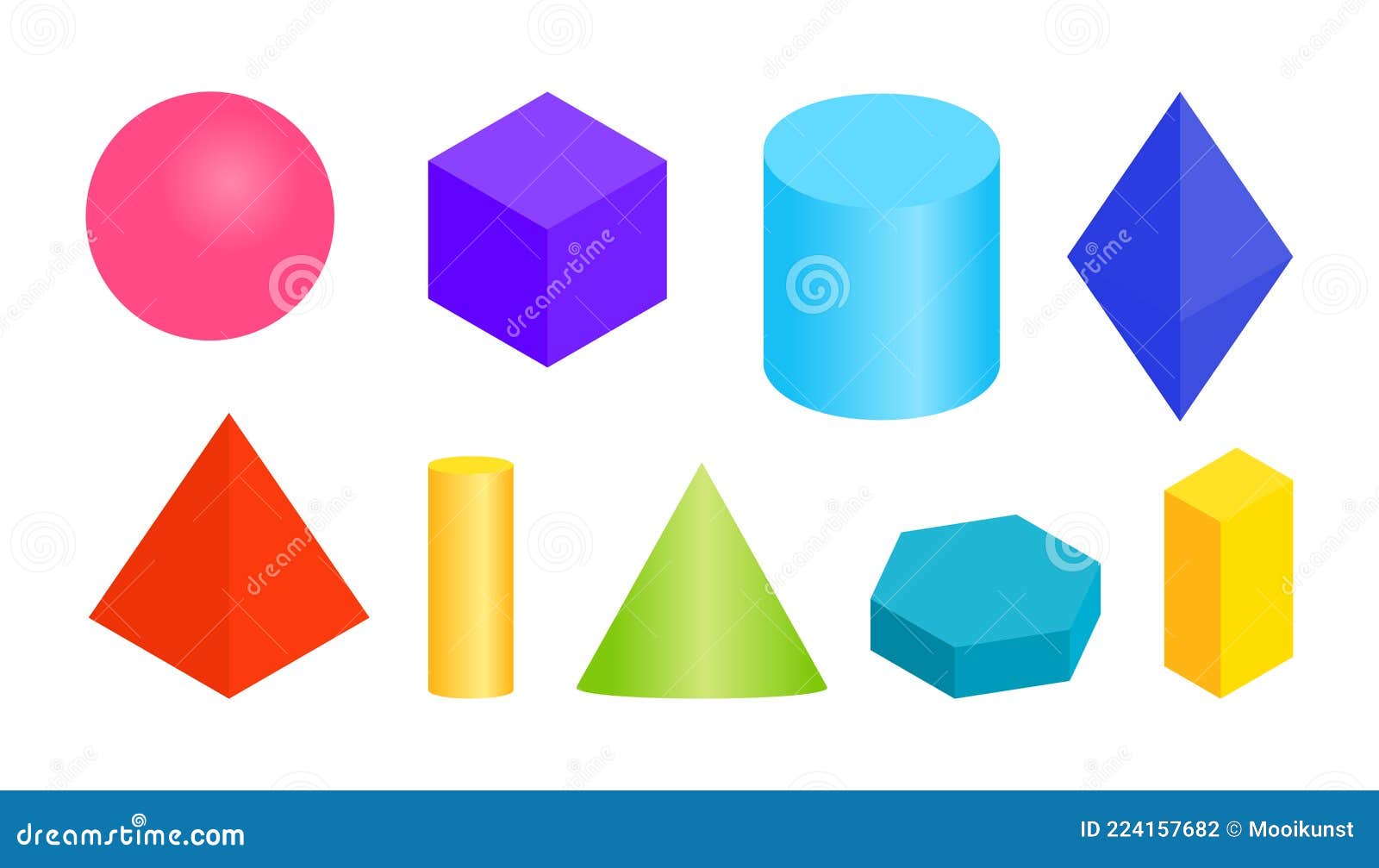 Set Of Basic Volumetric Geometric Shapes. Drawings And Sketches With ...