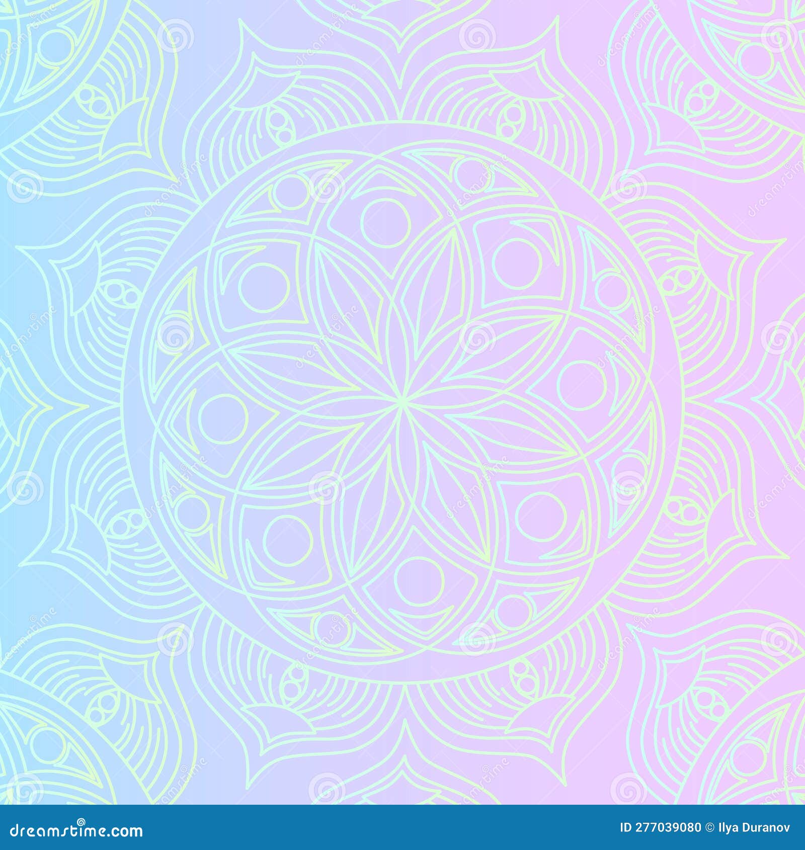 Gradient Wallpaper with Mandala Pattern. Vector Background for Yoga and ...