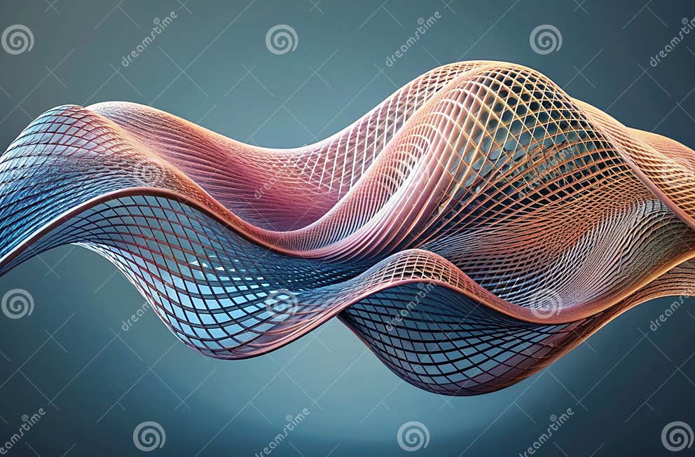 Gradient Wave Mesh Design, Calming Patterns, Generative Ai Stock Image ...