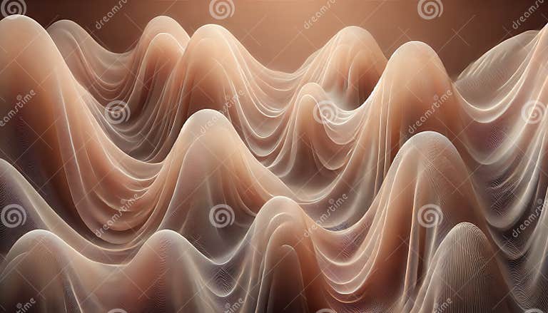 Gradient Waves of Fabric Texture 3D Effect in the Color of 2025 Mocha ...