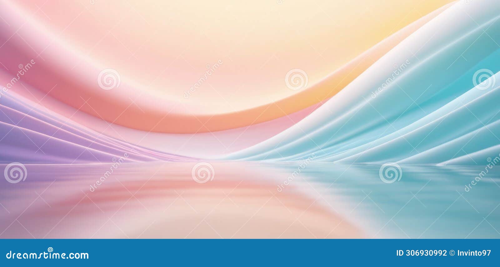 Gradient Waves in Pastel Colors. Volumetric Gradient Shapes Stock ...
