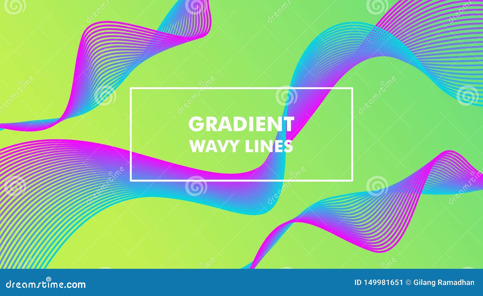 Gradient Wavy Lines Background Layout Template Stock Illustration ...