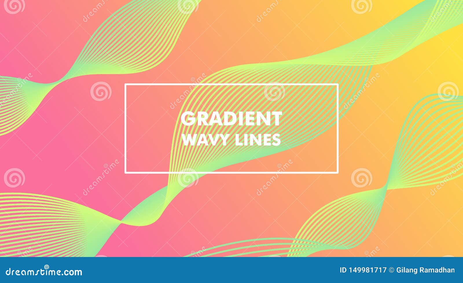 Gradient Wavy Lines Background Layout Template Stock Illustration ...