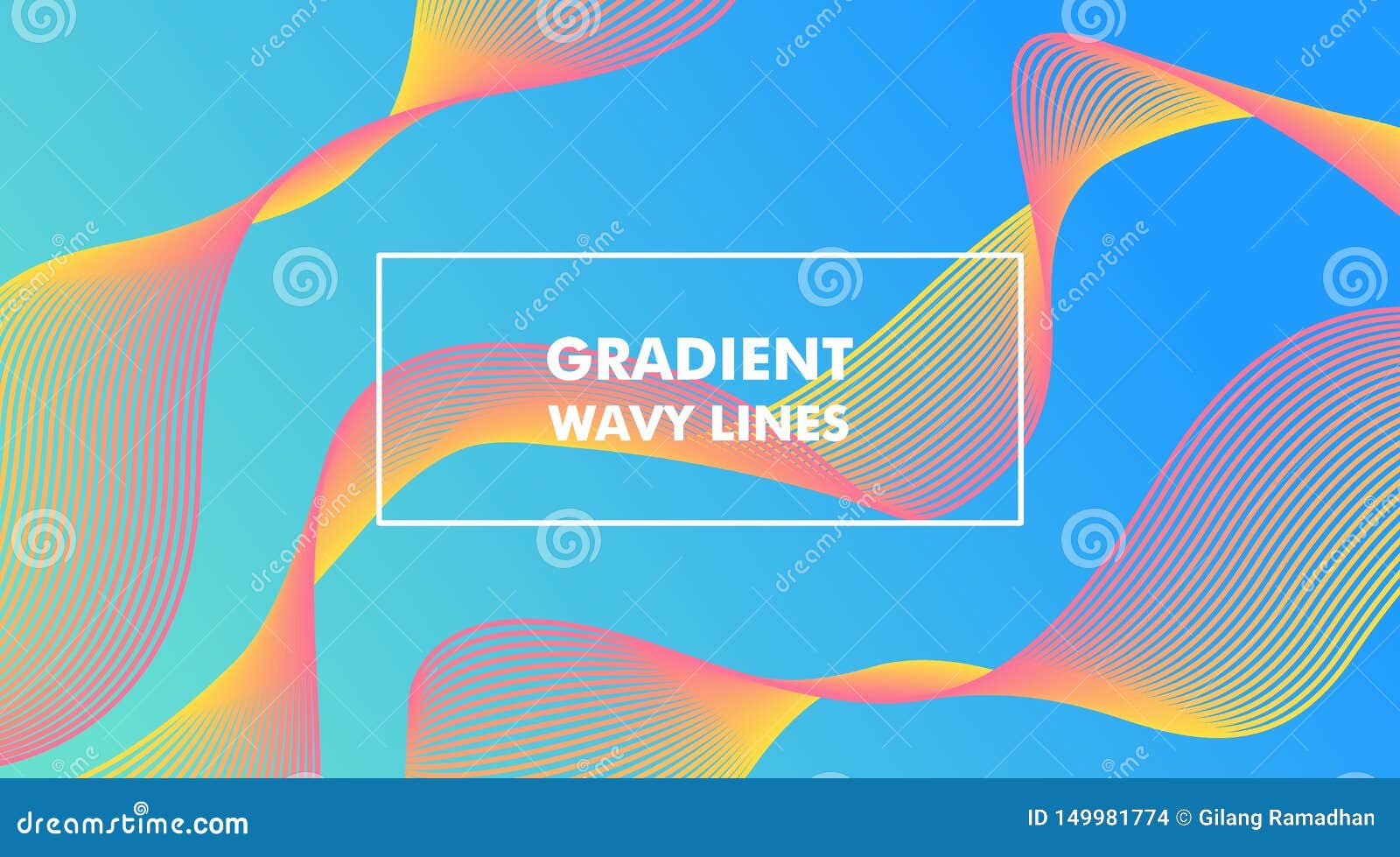 Gradient Wavy Lines Background Layout Template Stock Illustration ...