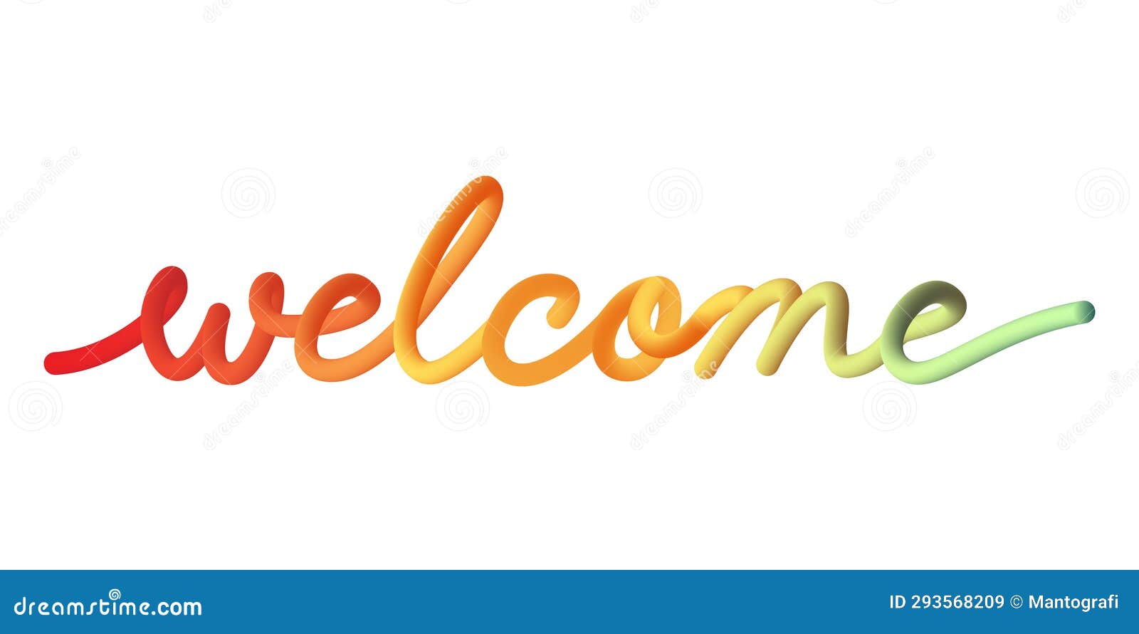 Colorful Welcome Typography, with 3D Color Gradations Like Balloons ...