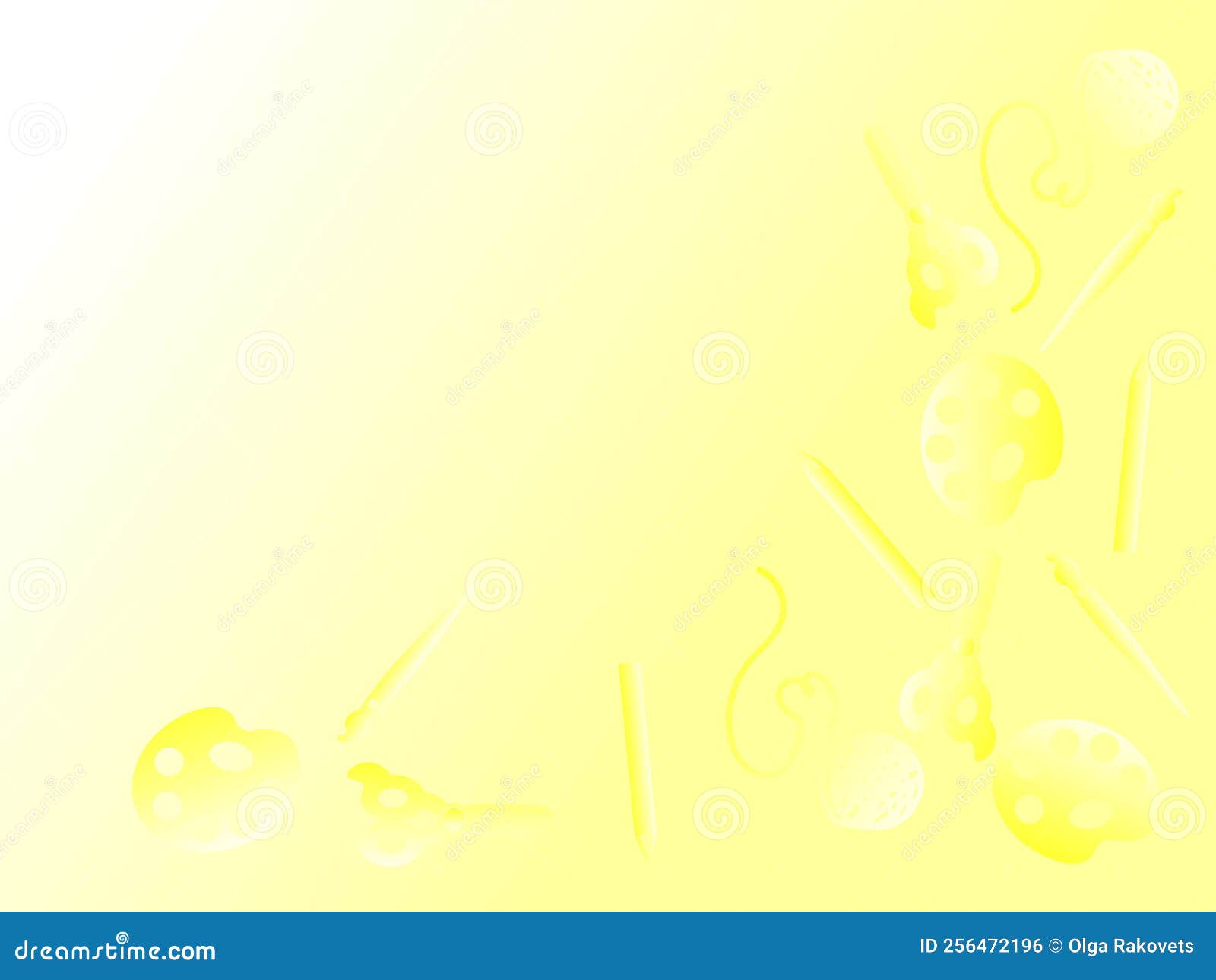 Gradient Yellow Background with Creativity Items, Gentle Yellow Hue ...