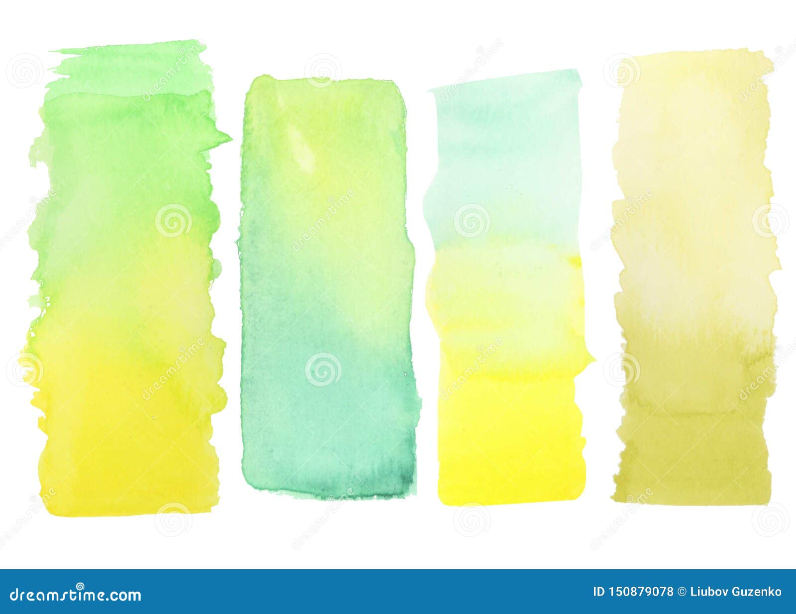 Gradient Yellow Green Watercolor Paint Stock Illustration ...