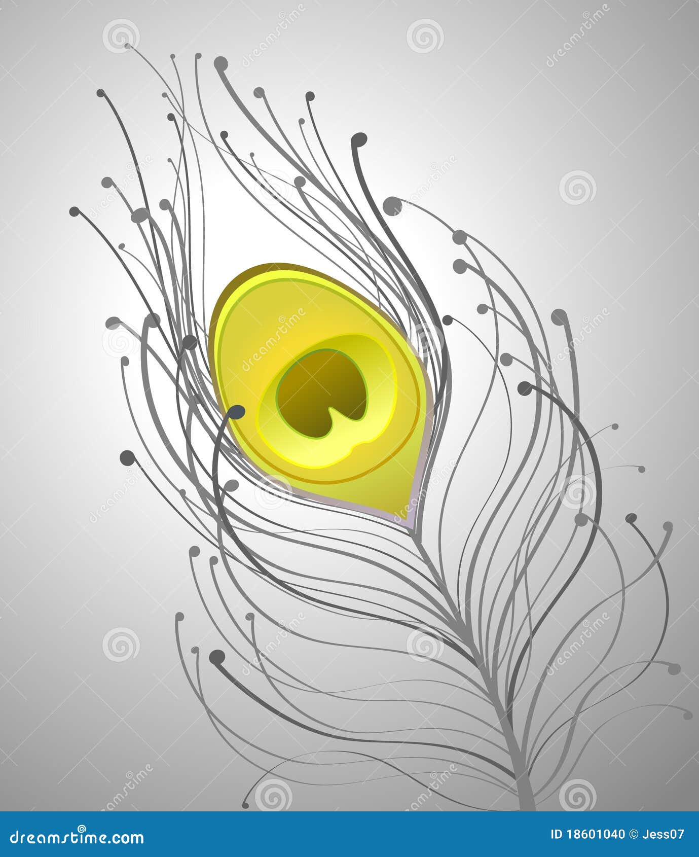 Gradient and Yellow Peacock Feather Stock Illustration - Illustration ...