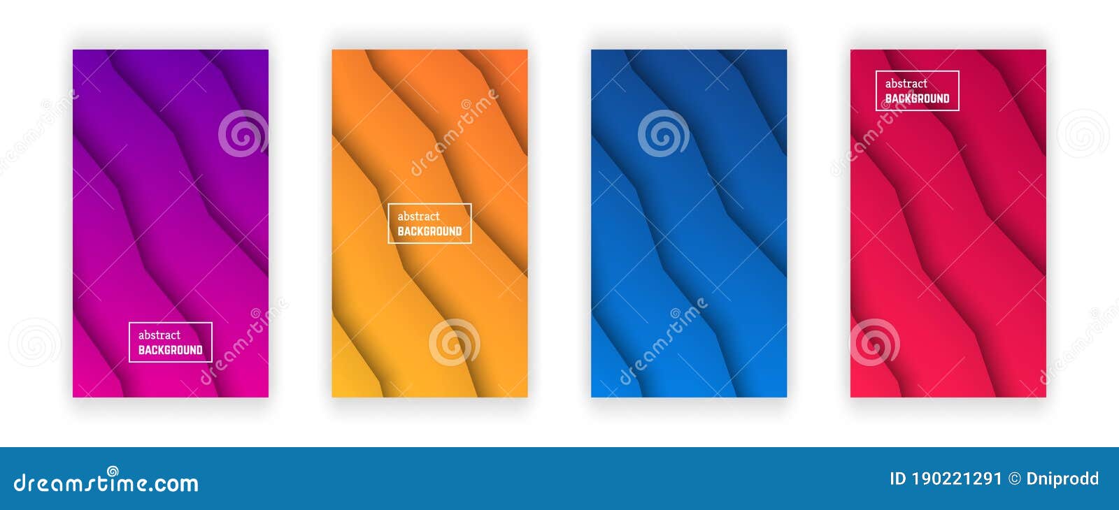 Set of Four Line Layer Shape for Banner, Templates, Cards Stock Vector ...