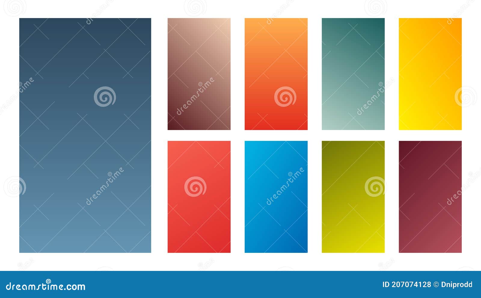 Set of Nine Colorful Gradient Backgrounds Stock Vector - Illustration ...