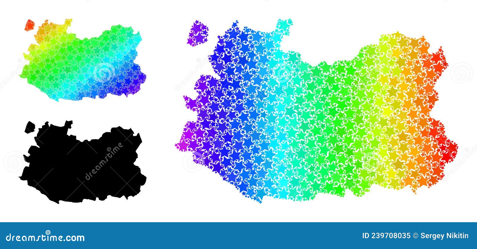 Gradiente Arcoiris Estelar Mapa De Mosaico De Ciudad Real Provincia