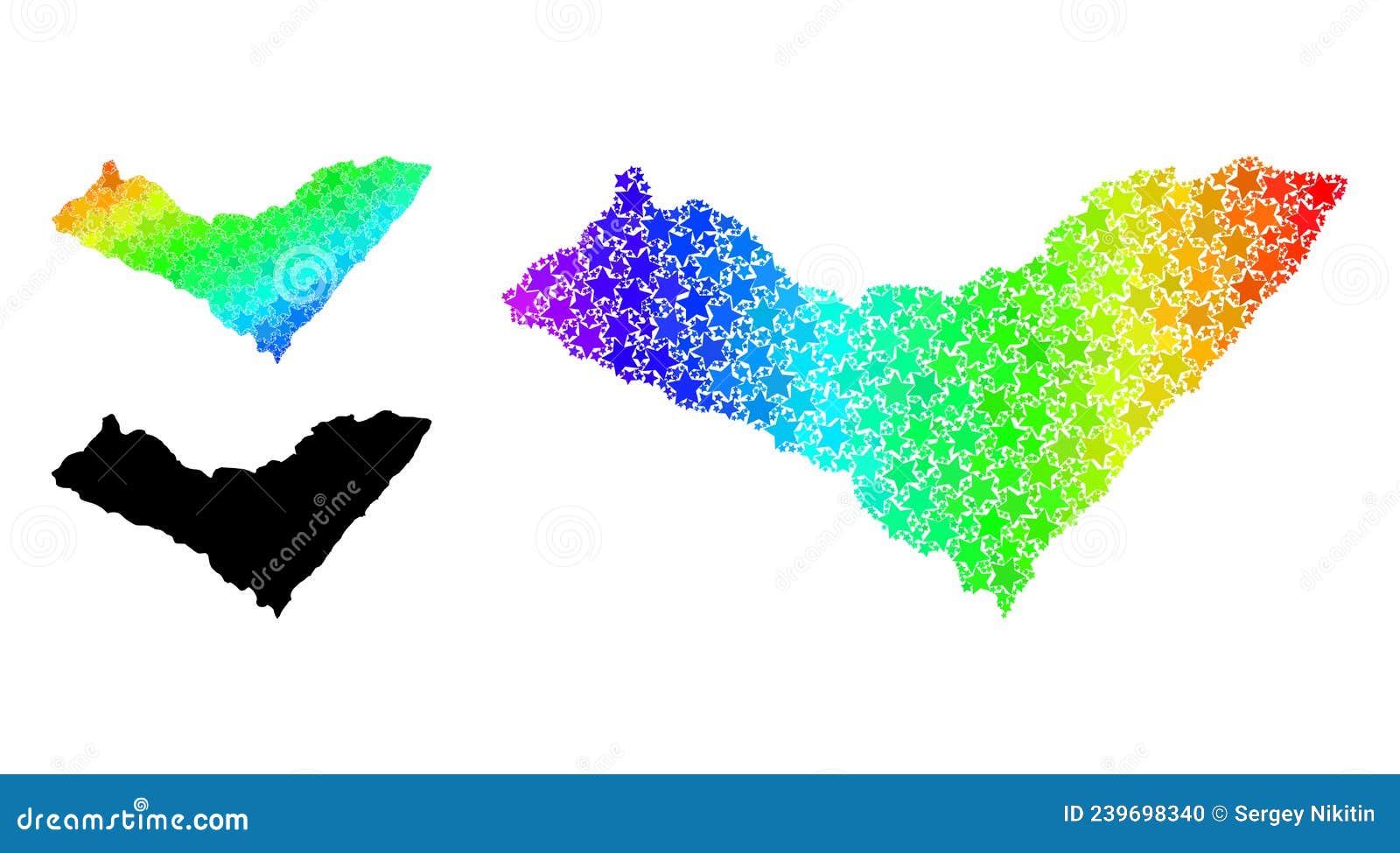 Gradiente Arcoiris Estelar Mosaico Mapa Del Collage Del Estado De