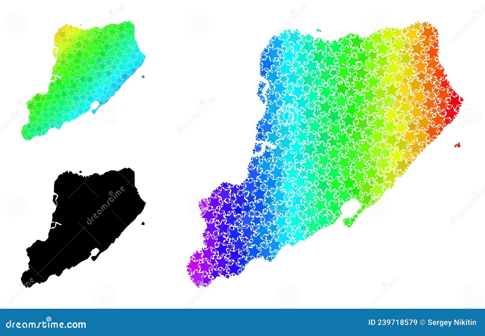 Gradiente De Arcoiris Estelar Mosaico Mapa Del Collage De La Isla De
