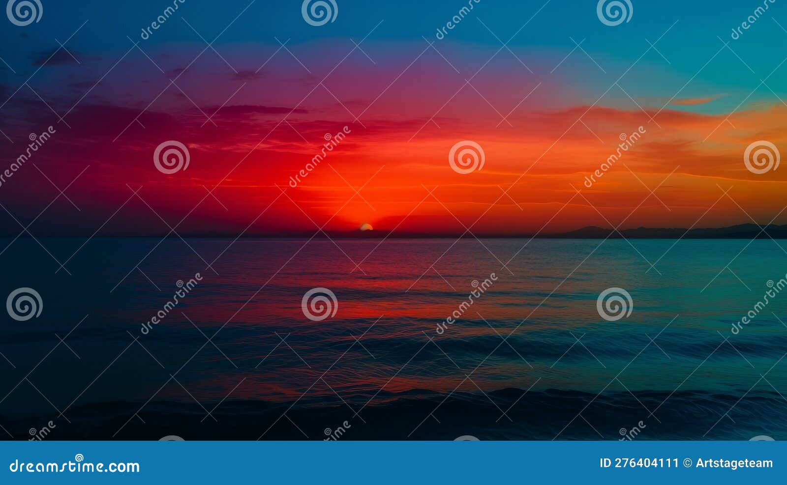 Gradients of Color in a Sunset. AI Generated Stock Illustration ...