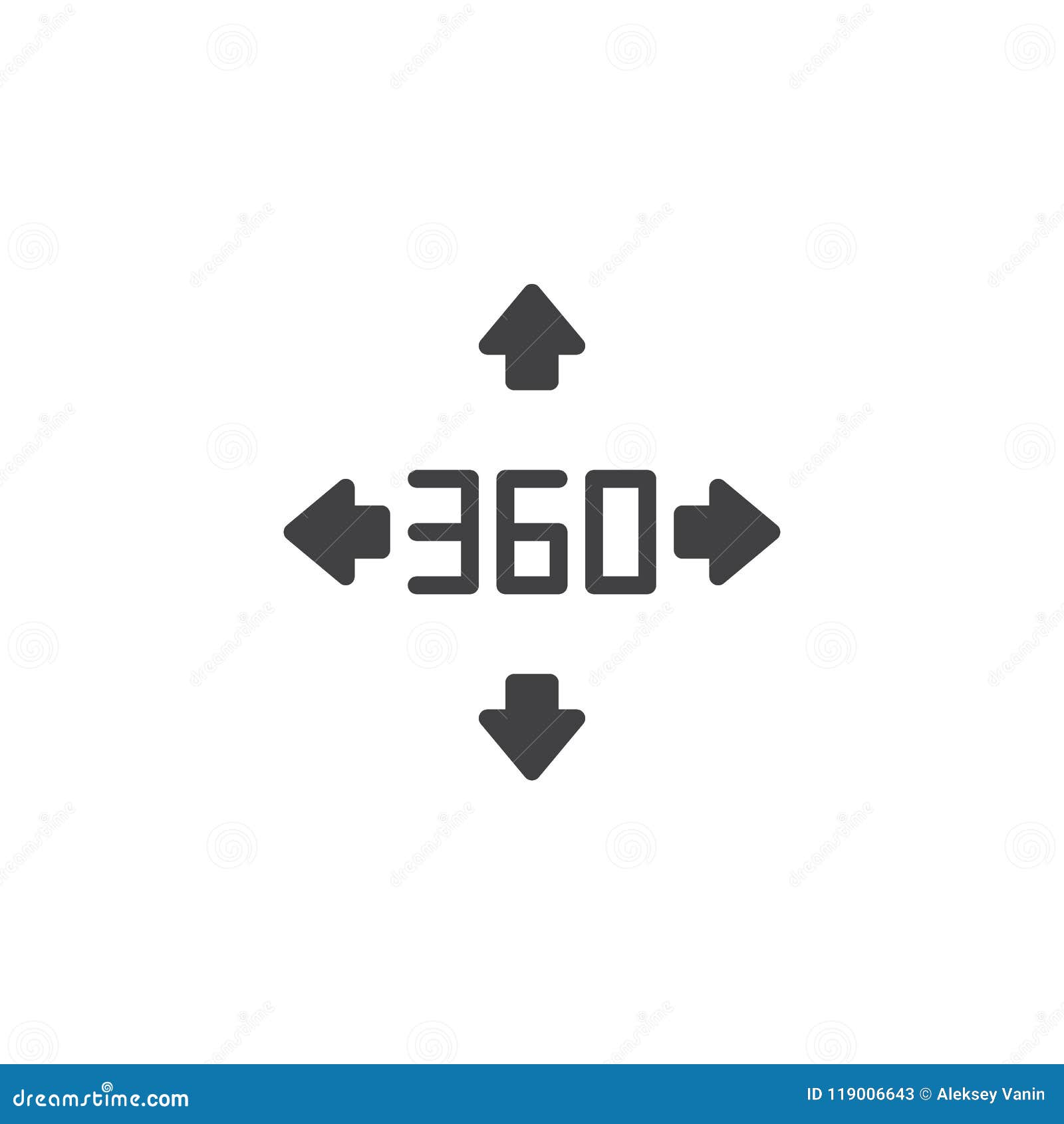 360 Grados De Las Flechas De Icono Del Vector Ilustración del Vector ...