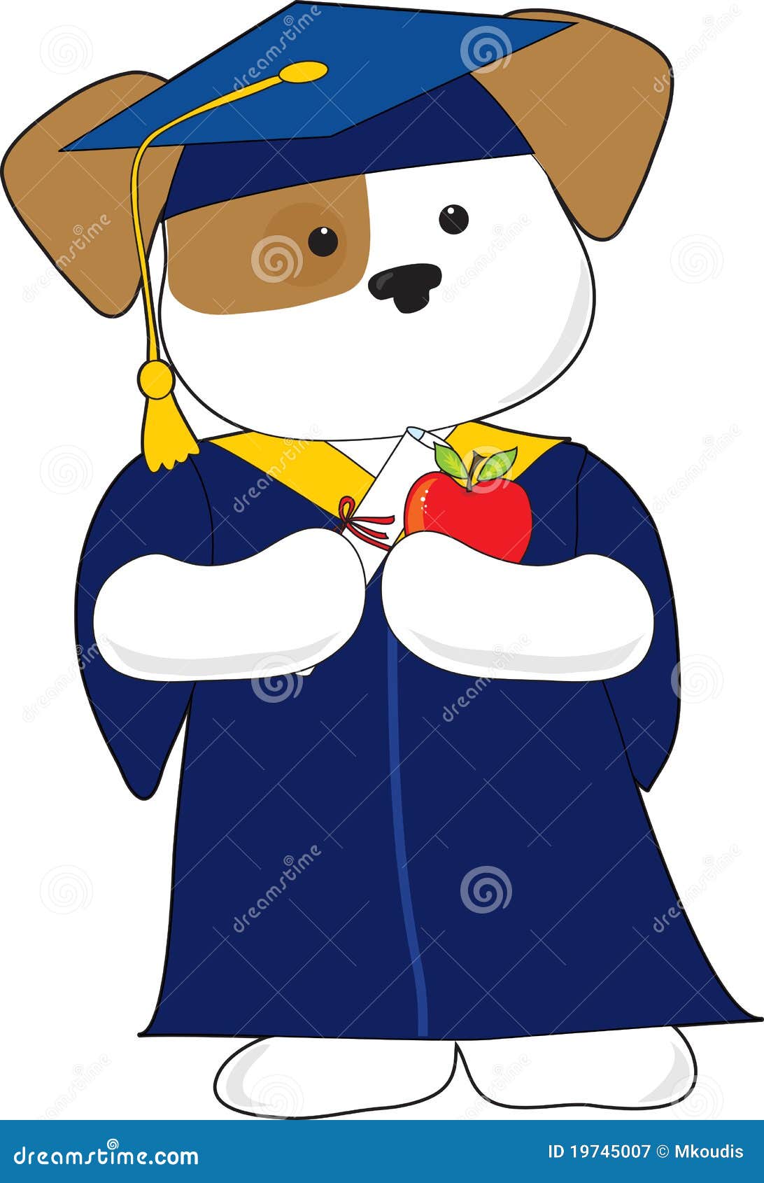 Graduación Linda Del Perrito Ilustración del Vector - Ilustración de ...