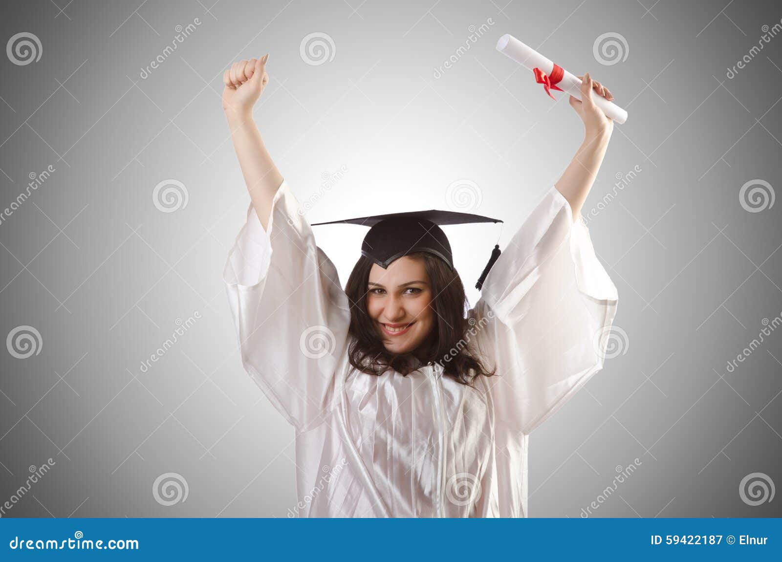 Graduado Con El Diploma En Blanco Imagen de archivo - Imagen de vestido ...