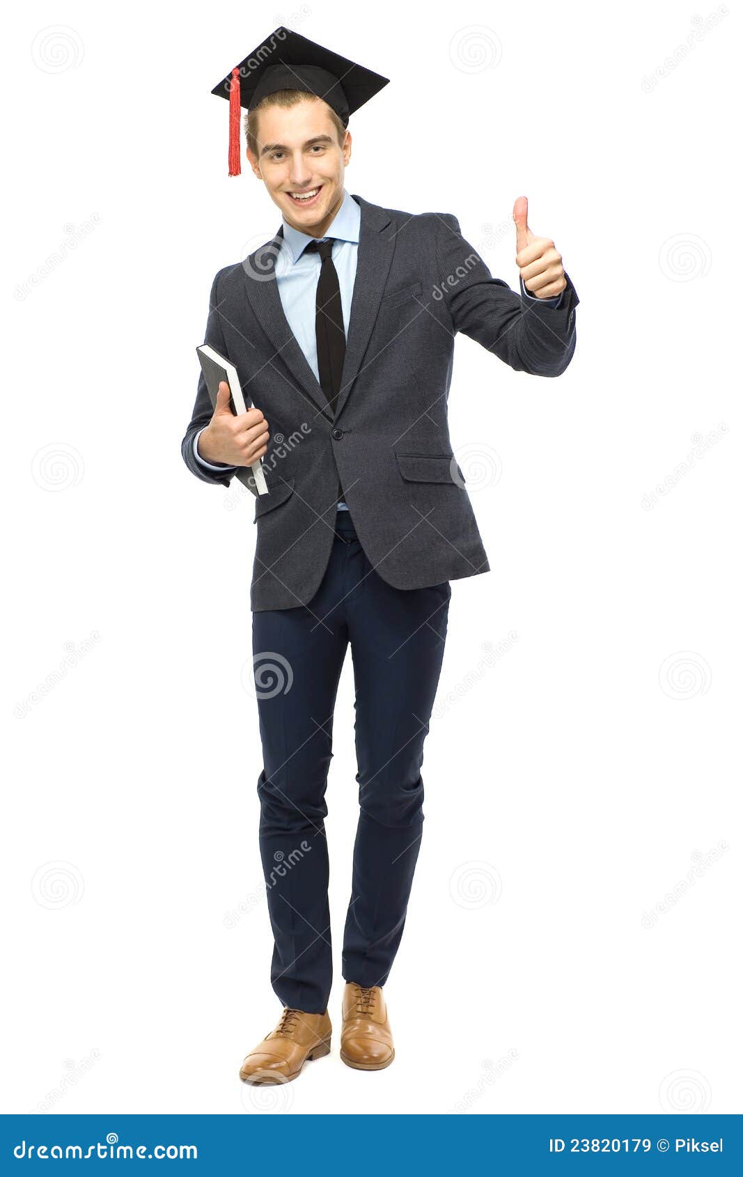 Graduado Con Los Pulgares Para Arriba Imagen de archivo - Imagen de ...