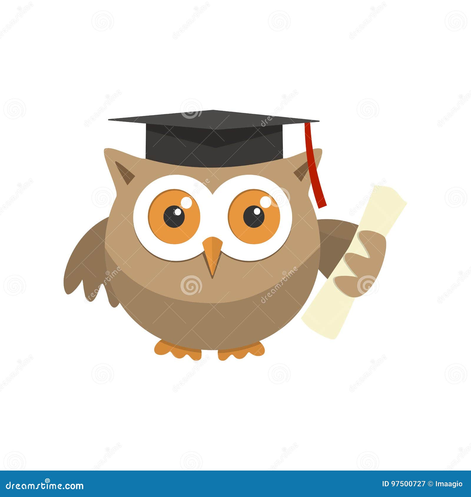 Graduado Del Búho Con Un Sombrero Ilustración del Vector - Ilustración ...