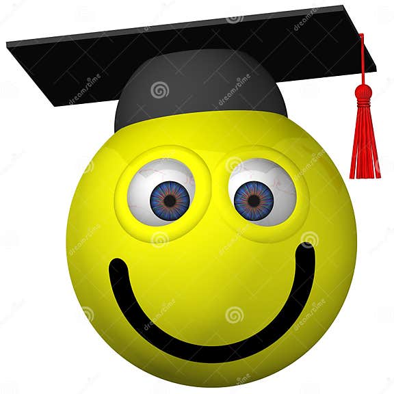 Graduado do smiley ilustração stock. Ilustração de junho - 5826004