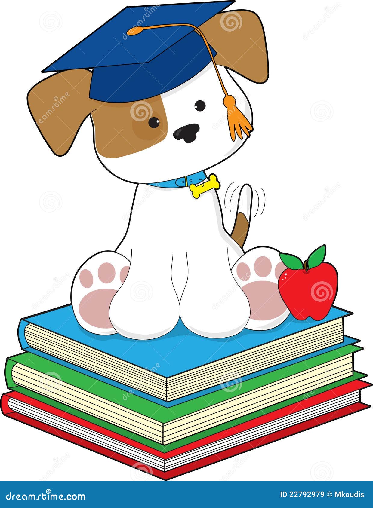 Graduado lindo del perrito stock de ilustración. Ilustración de eduque ...