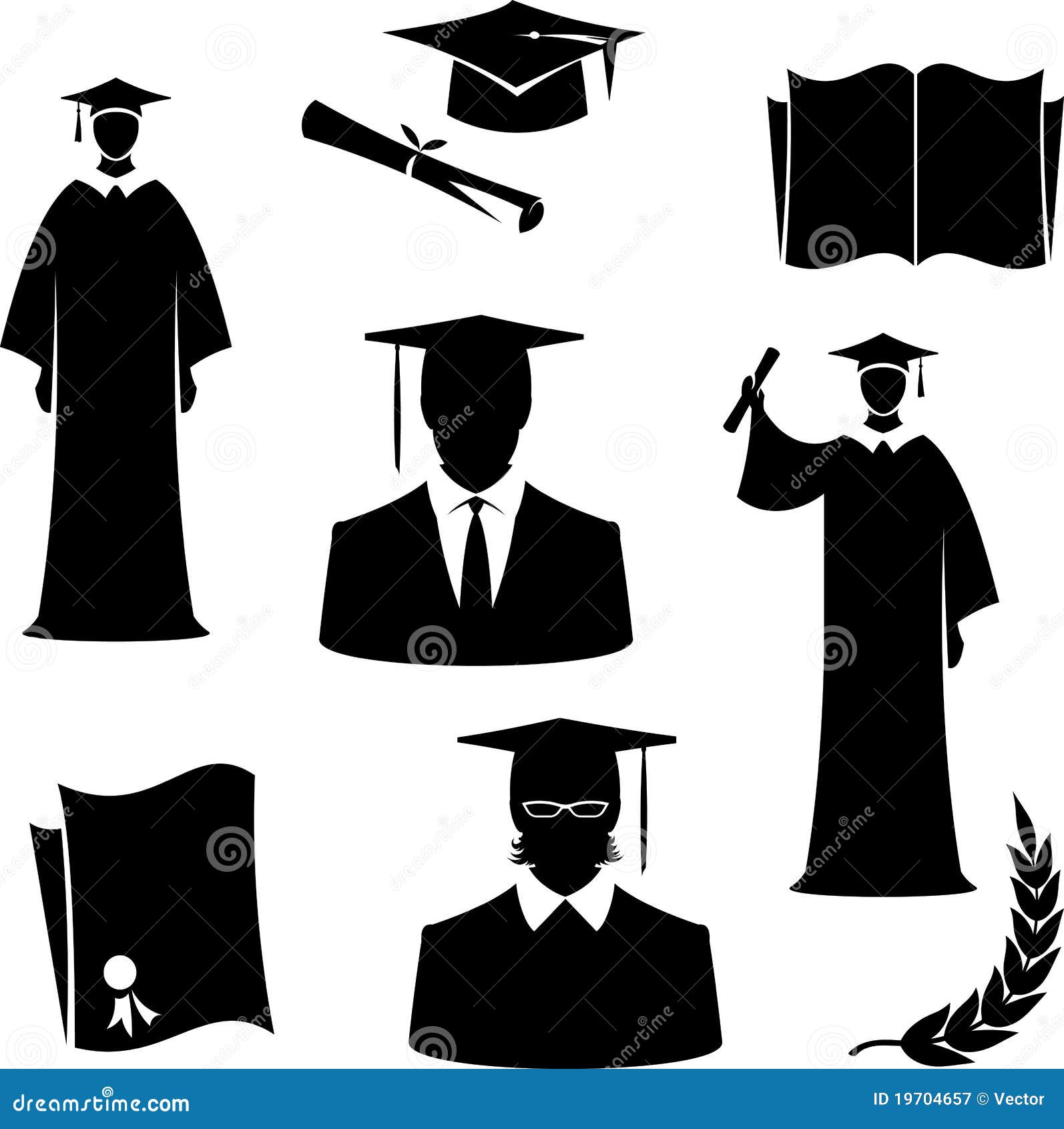 Graduados E Items De La Graduación (vector) Ilustración del Vector ...