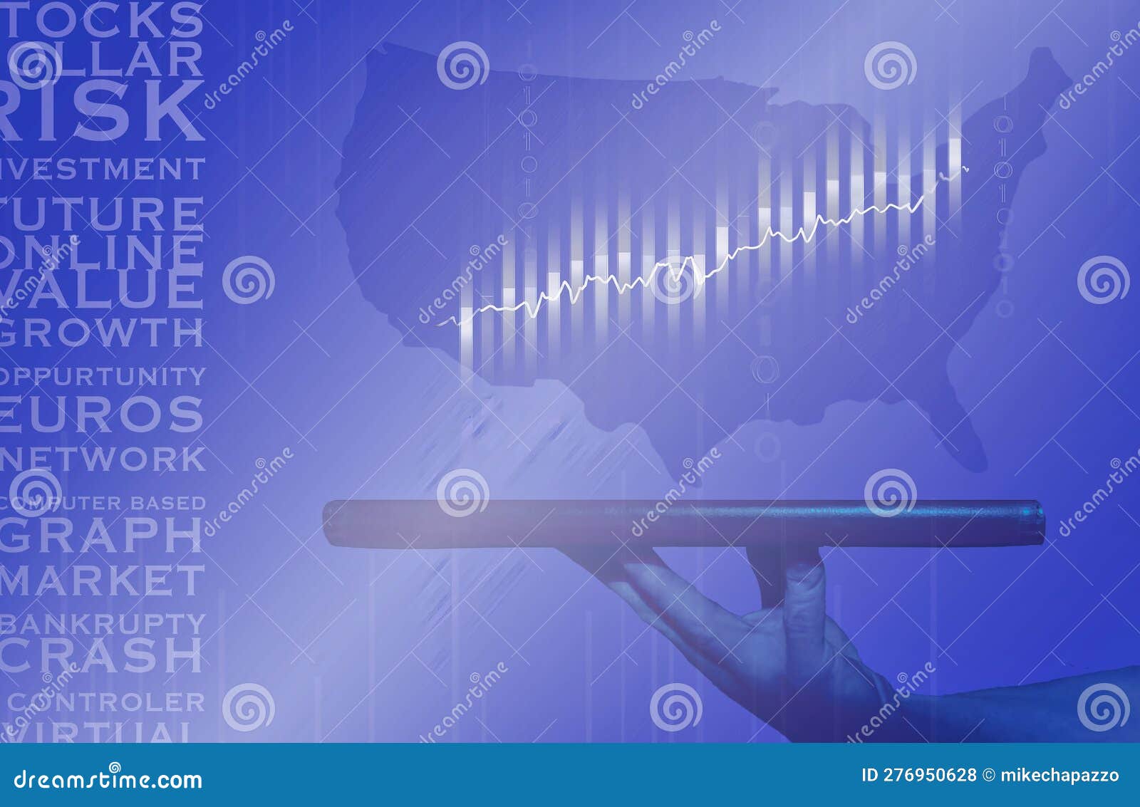 Gradual Climbing Chart on Platter Stock Photo - Image of investment ...