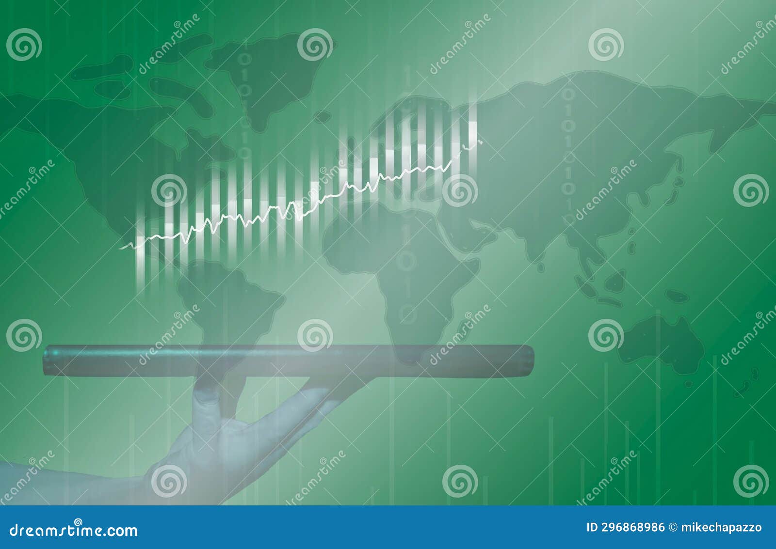 Gradual Climbing Chart on Platter Stock Photo - Image of display ...