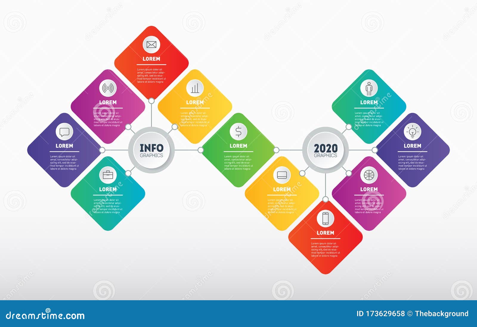 Gradual Development of Business. Presentation or Info Graphics with 11 ...