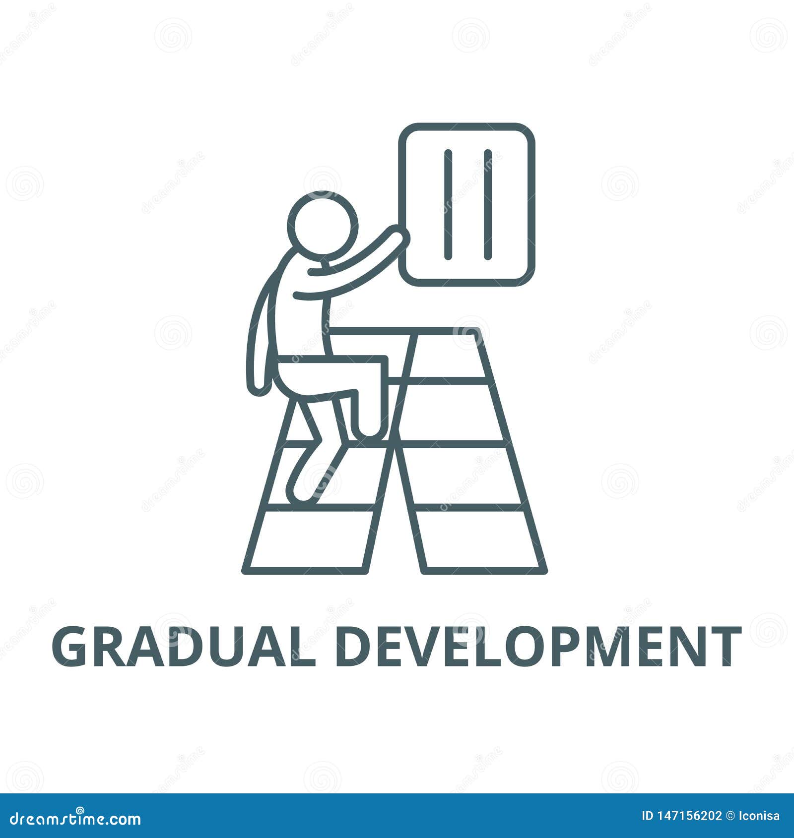 Gradual Development Line Icon Concept. Gradual Development Vector ...
