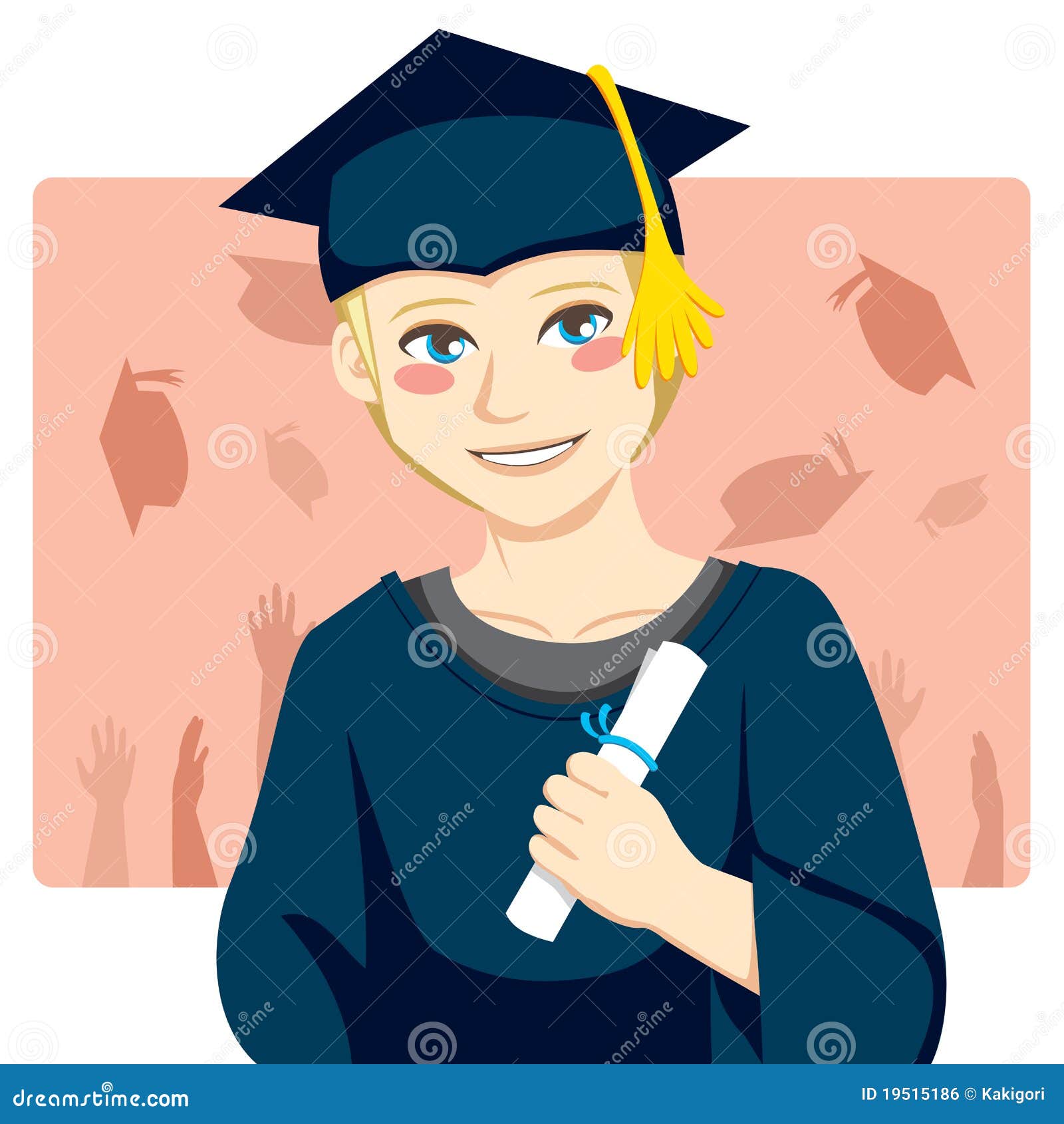 Graduate Boy stock vector. Illustration of happy, male - 19515186