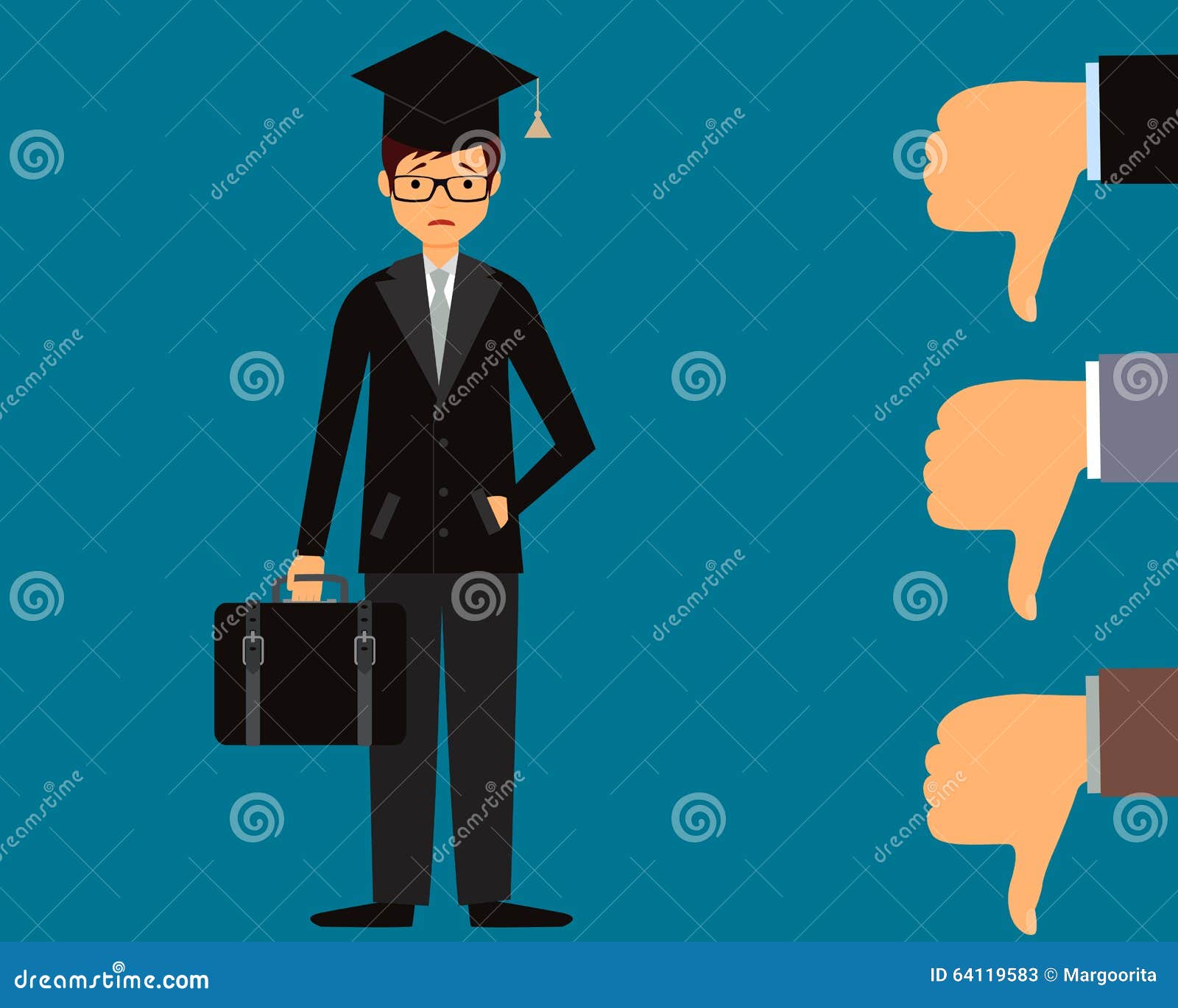 Graduate Can Not Find a Job Stock Vector - Illustration of character ... Graduate Can Not Find a Job Stock Vector - Illustration of character ...