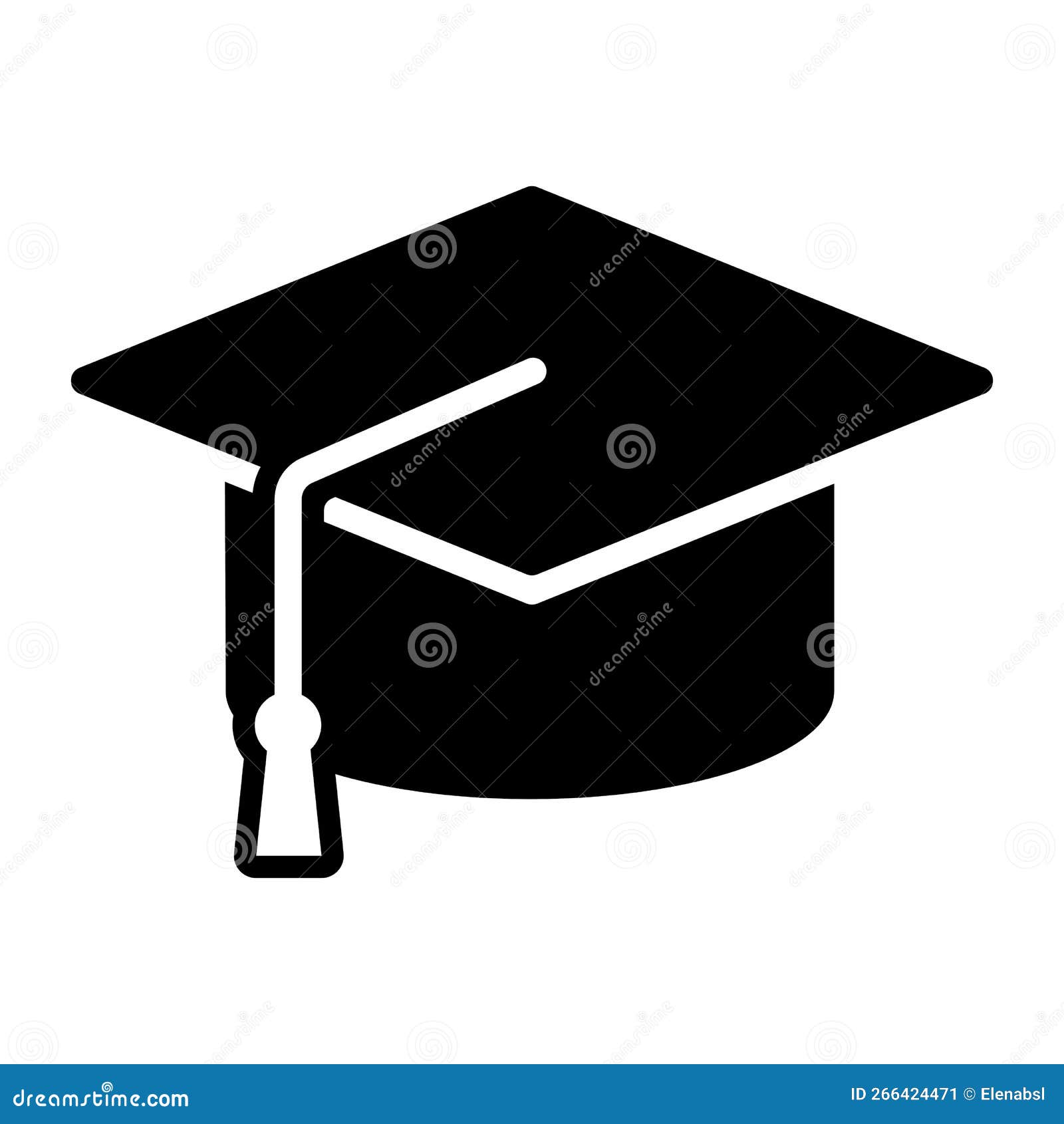 Graduate Academic Cap Icon Isolated Stock Vector - Illustration of ...