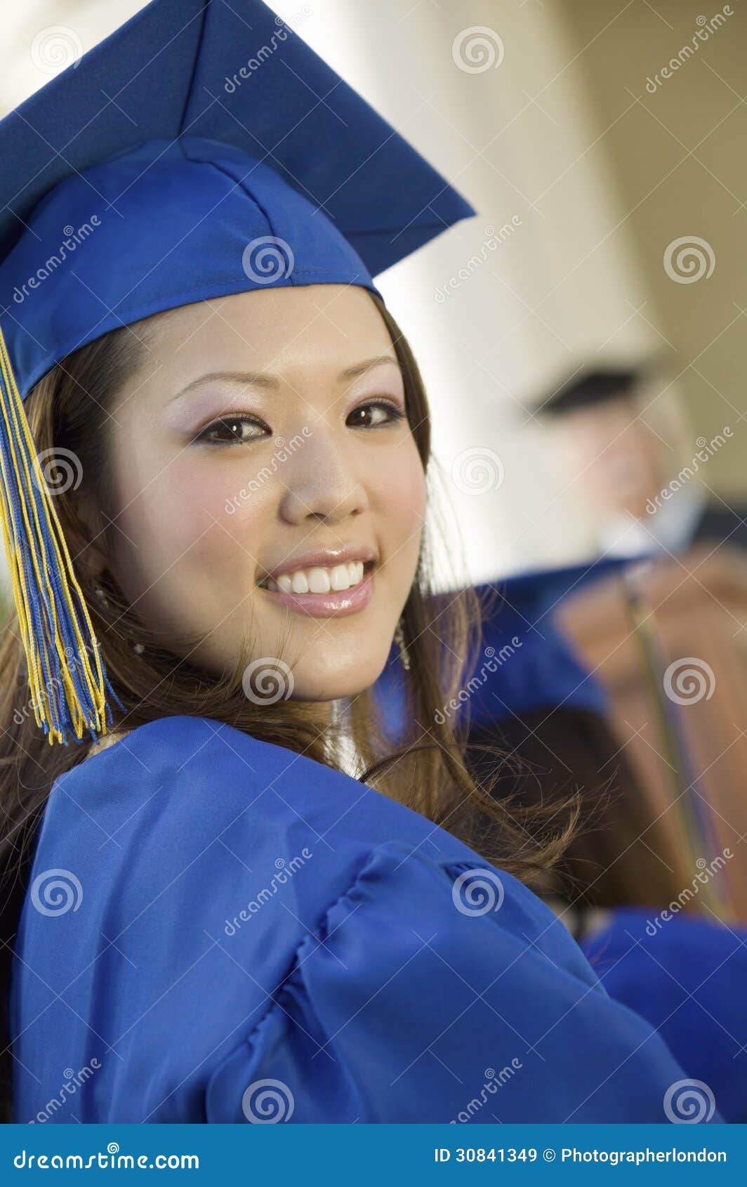 Graduate at Ceremony Portrait Stock Image - Image of looking, adult ...