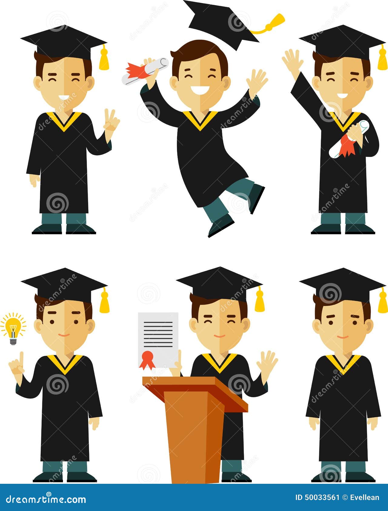 Graduate character set stock vector. Illustration of bachelor - 50033561