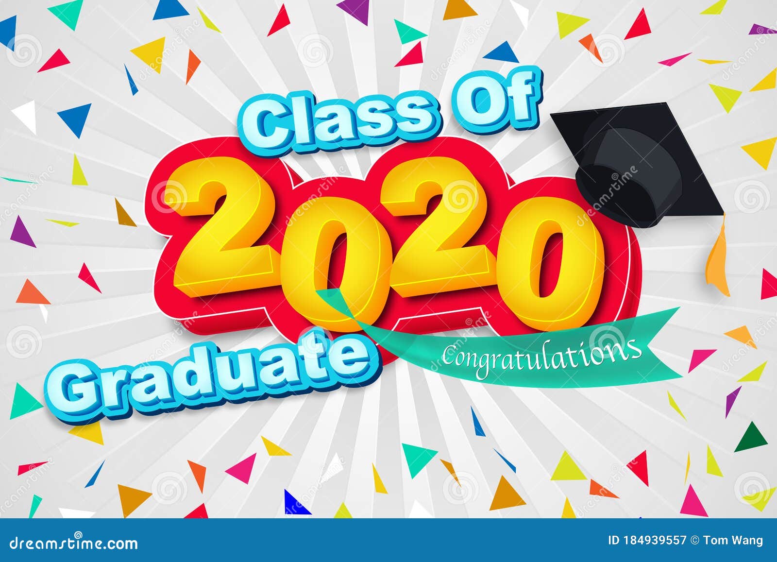 Class of 2020 Text Design with Graduation Cap Stock Illustration ...