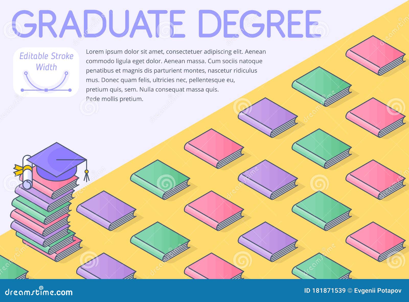 A Graduate Degree 3d Line Isometric Pattern Stock Vector - Illustration ...
