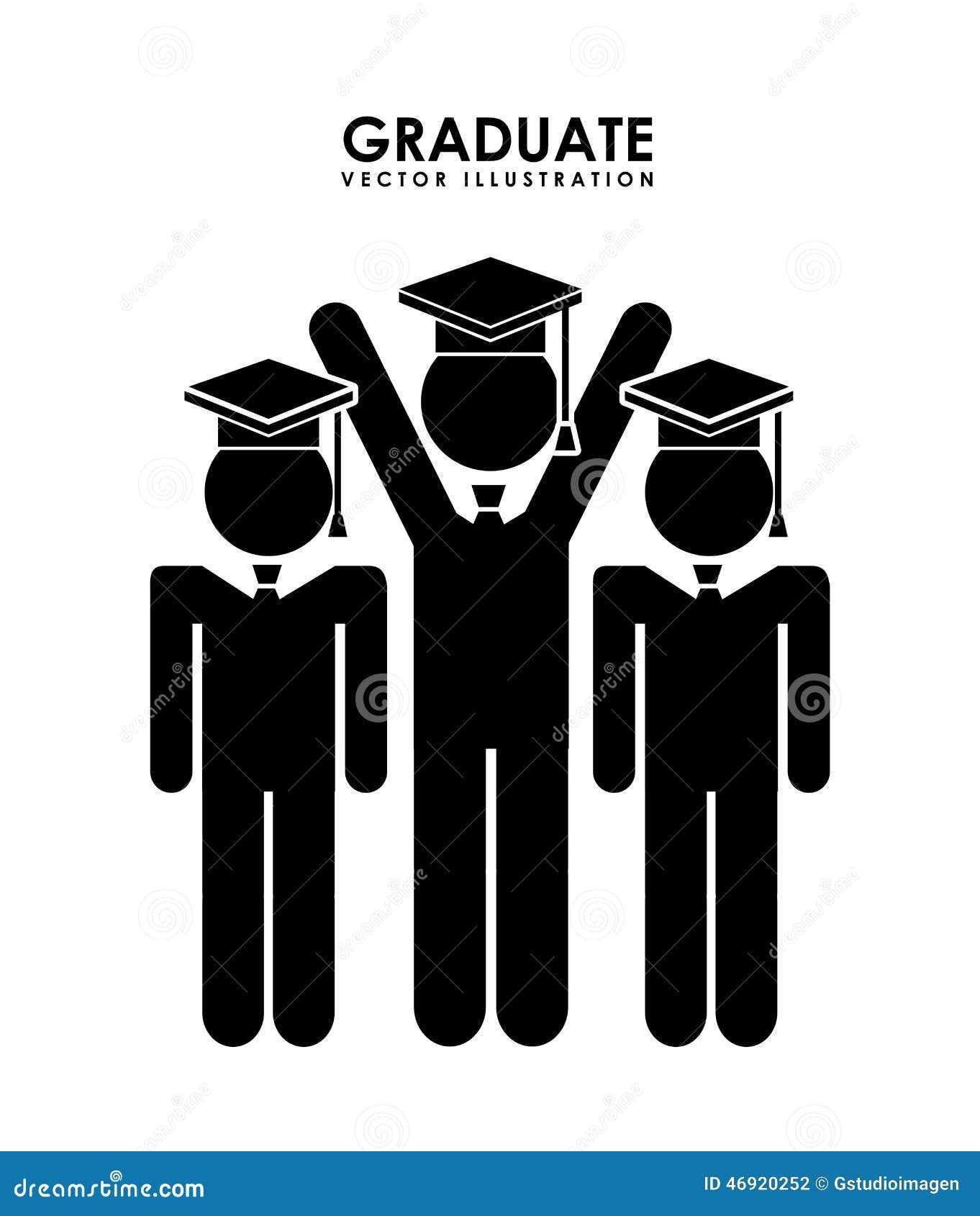 Graduate design stock vector. Illustration of black, people - 46920252
