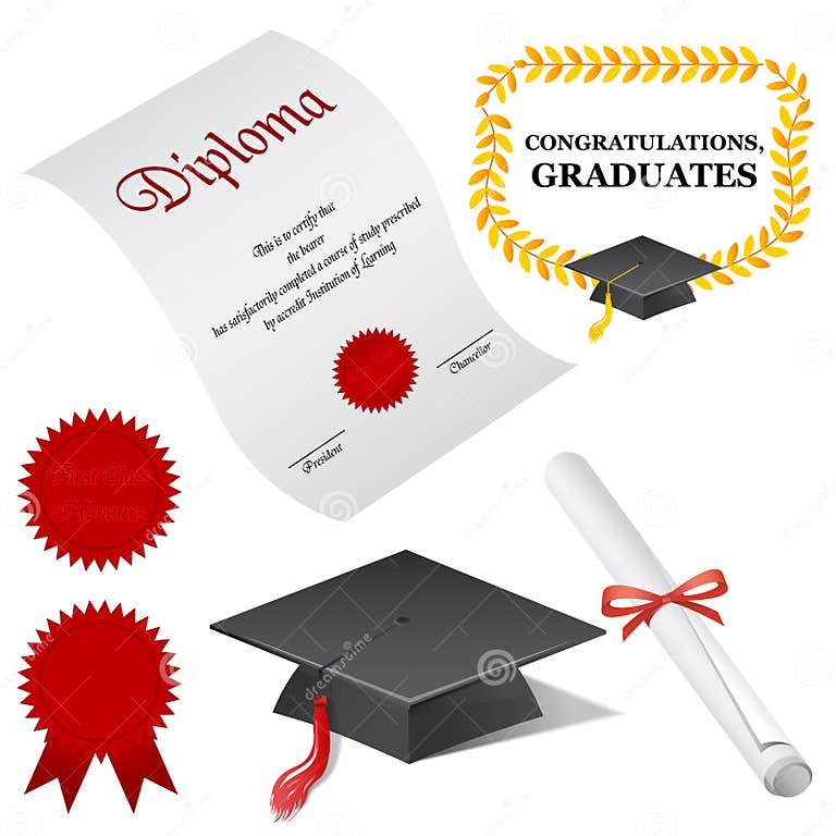 Graduate elements stock illustration. Illustration of learning - 1558181
