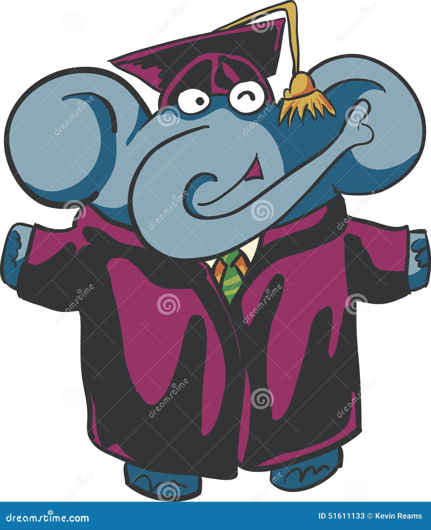 Graduate Elephant stock vector. Illustration of gown - 51611133